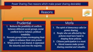 Power sharing (Political Science) Class - 10th ( Martand Clasess | PPTX