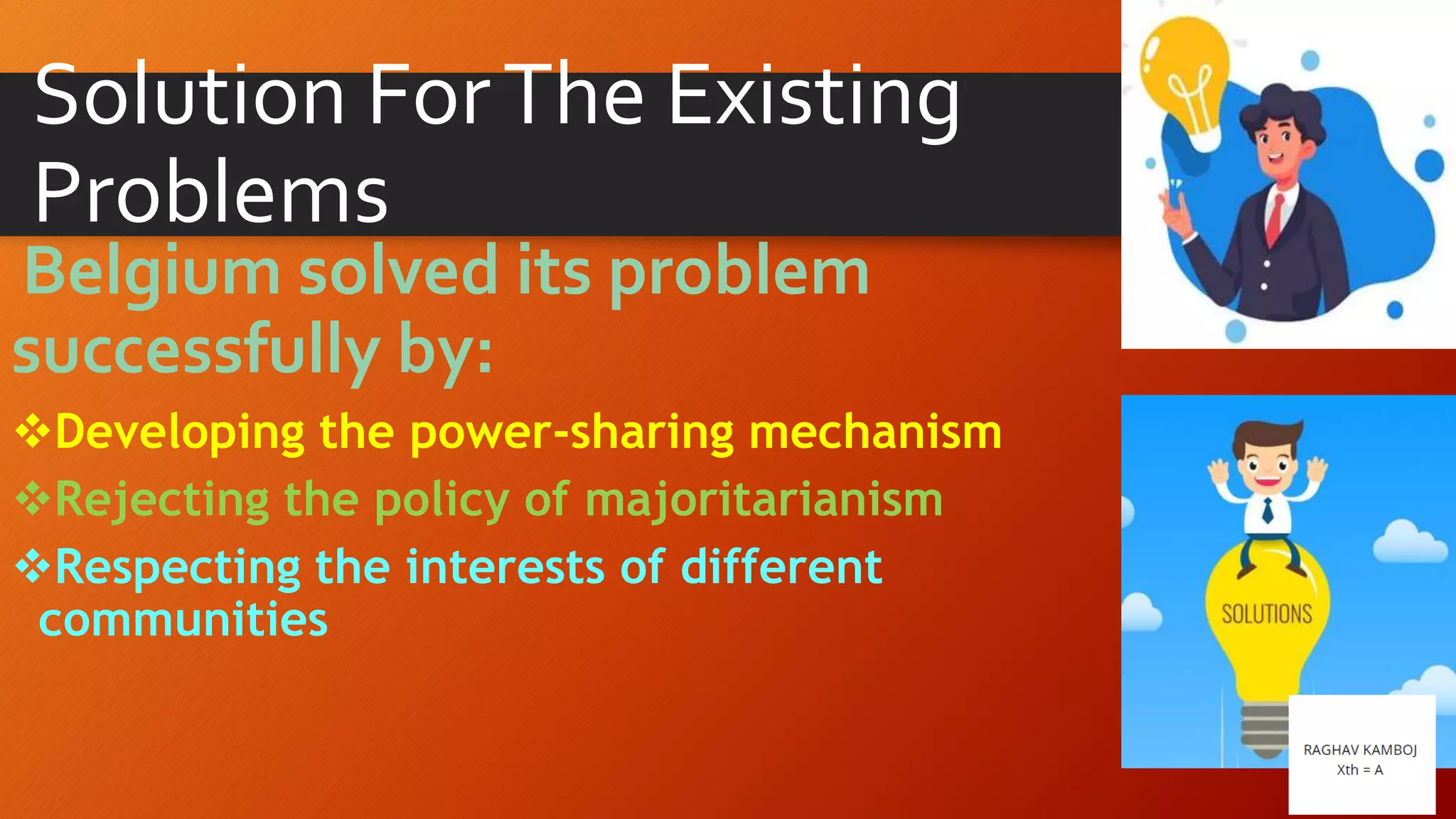 Power sharing in belgium class 10 dav | PPTX