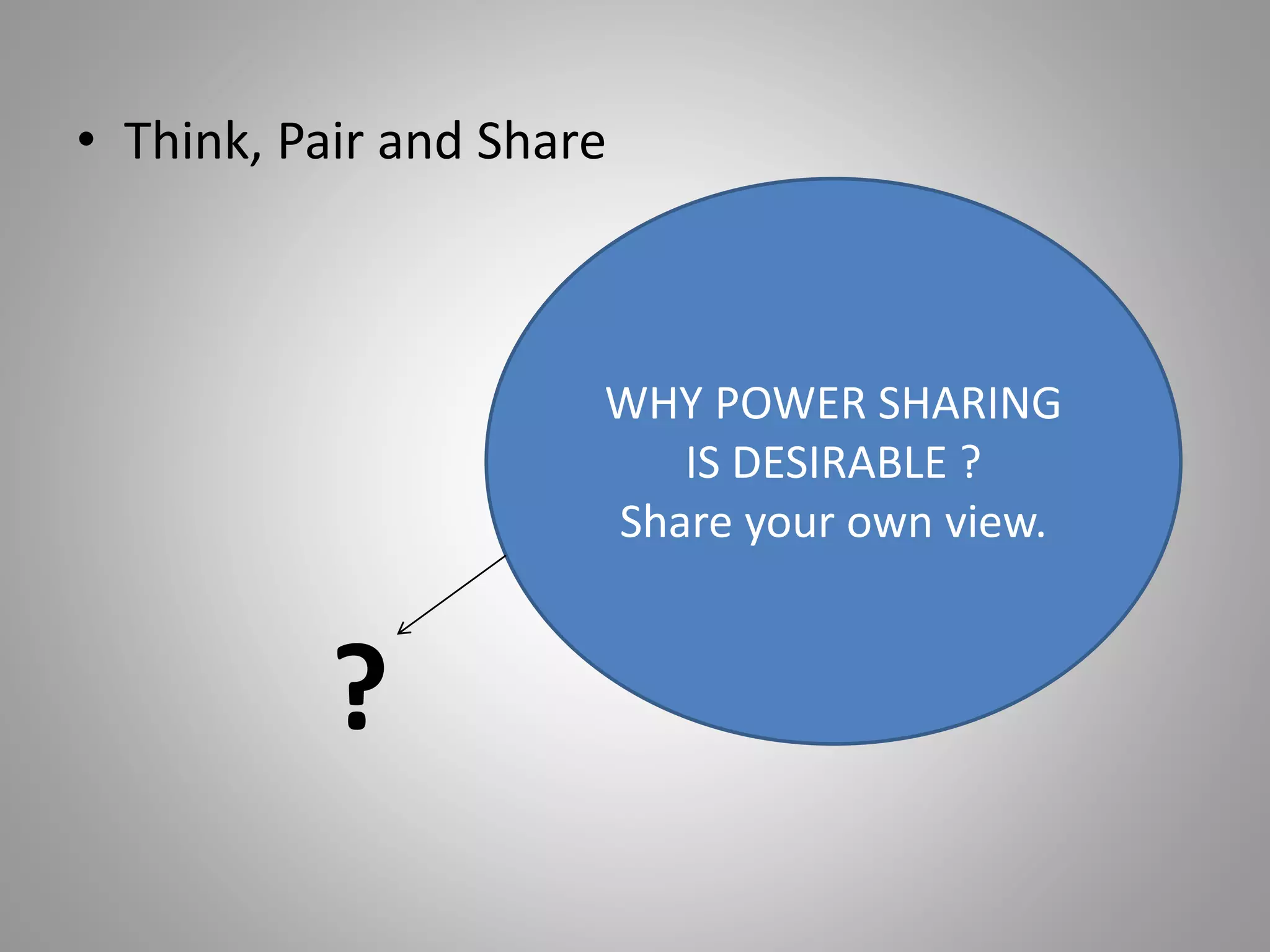 Class:10 Political Science,Power sharing | PPTX