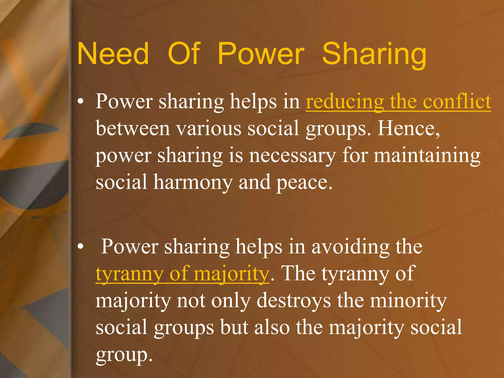 Power sharing in india | PPTX