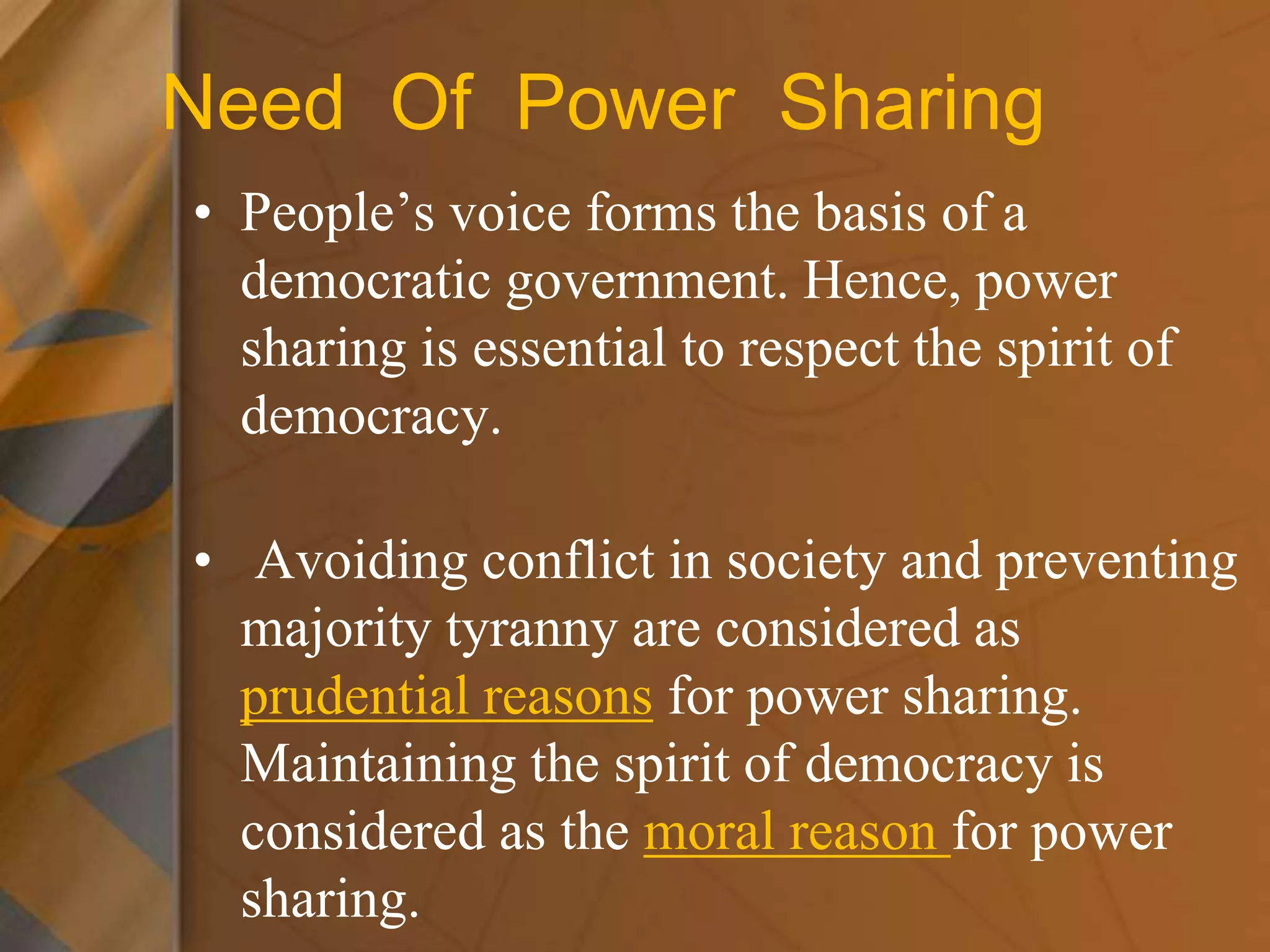 Power sharing in india | PPTX