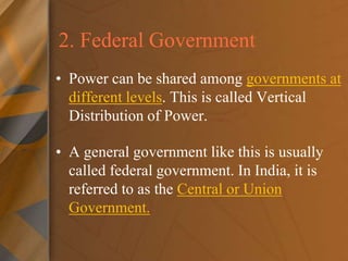 Power sharing in india | PPTX