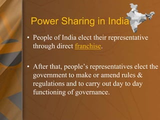 Power sharing in india | PPTX
