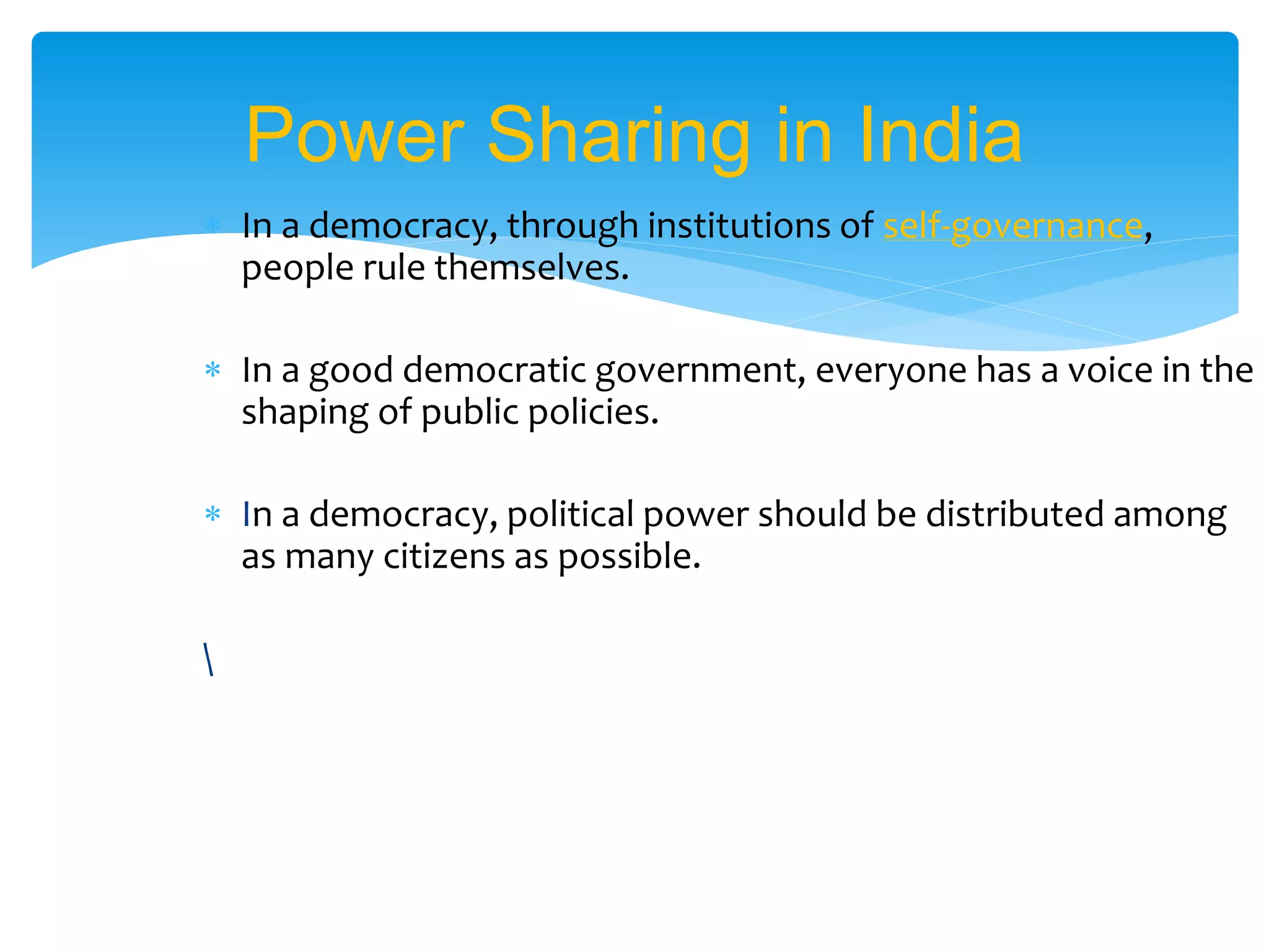 Power sharing in india | PPT