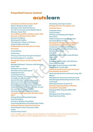 Powershell training at hyderabad | PDF