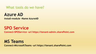 PowerShell + SharePoint Online - An Admin's Guide | PPTX | Operating ...