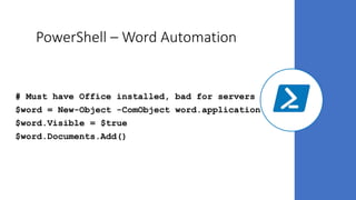 PowerShell Basics for Office Apps and Servers | PPT