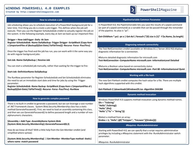 Power shell examples_v4 | PDF | Programming Languages | Computing