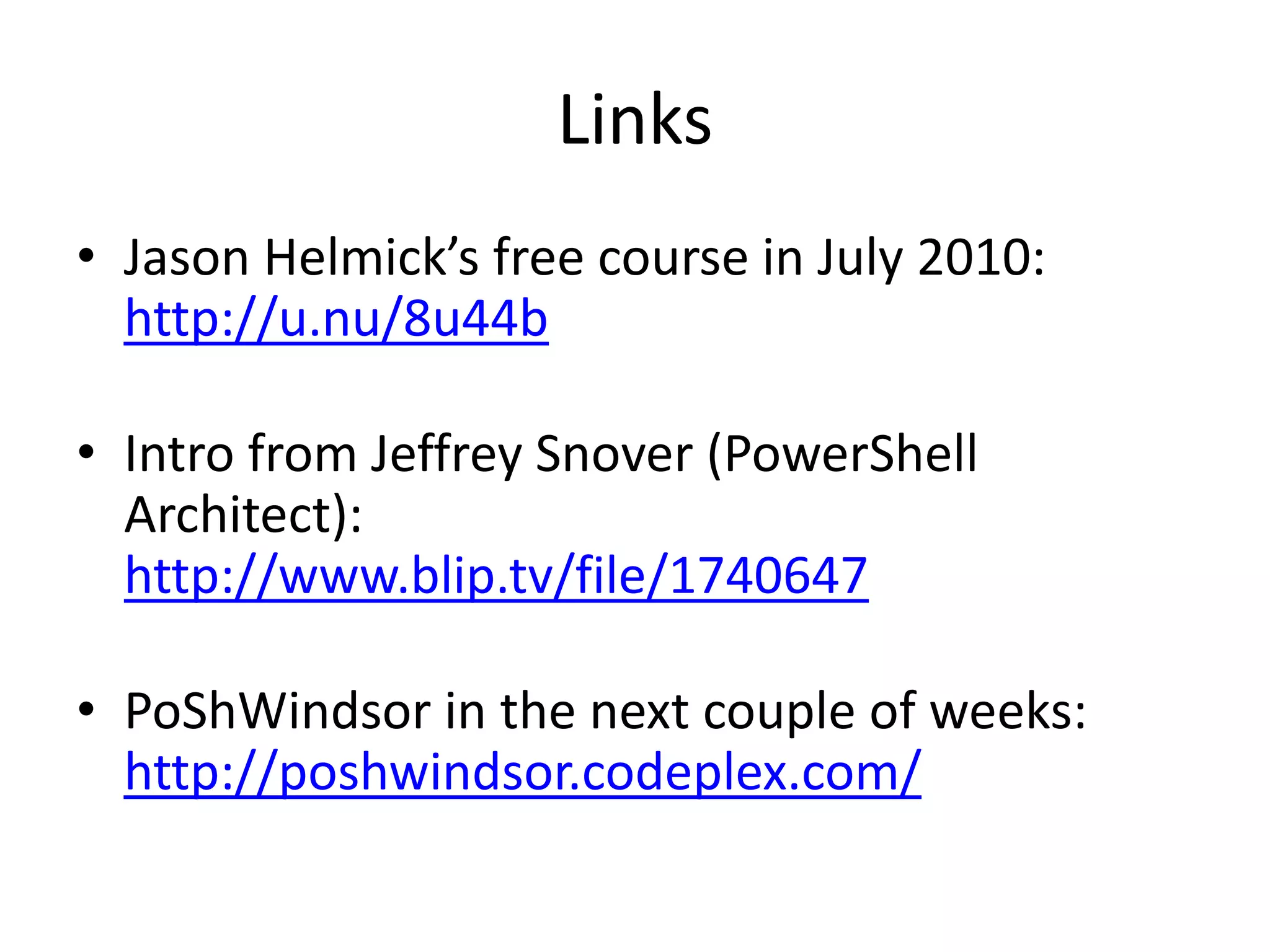 PowerShell for Developers | PPT