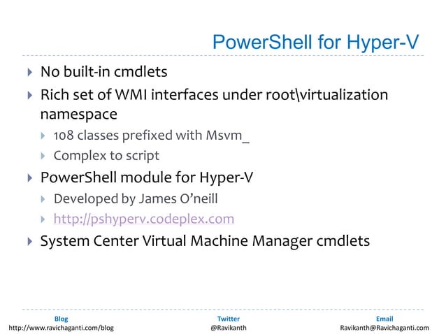 Managing Hyper-V With PowerShell | PPT