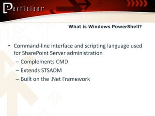 Power shell for sp admins | PPT