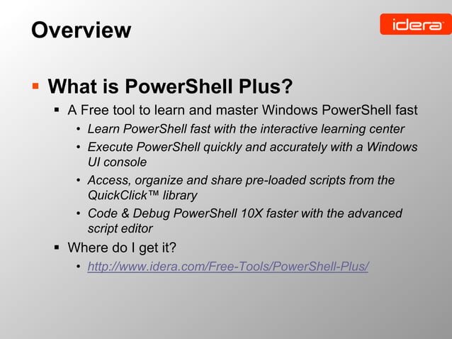 PowerShell Plus v4.7 Overview | PPT