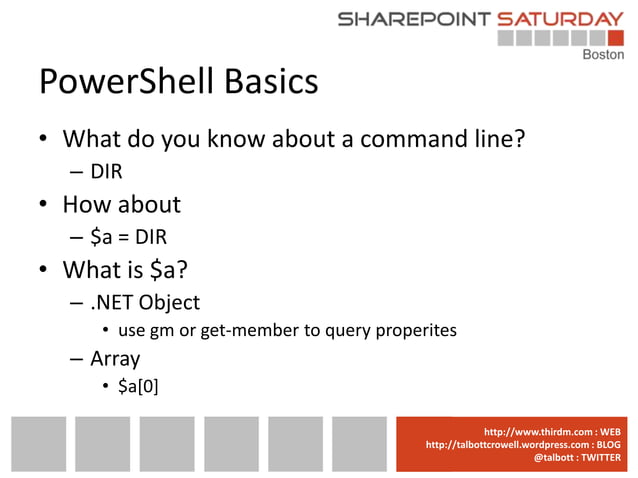 PowerShell and SharePoint | PPT
