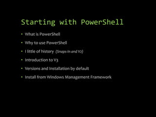 Power shell v3 session1 | PPT | Free Download