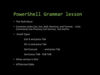 Power shell v3 session1 | PPT