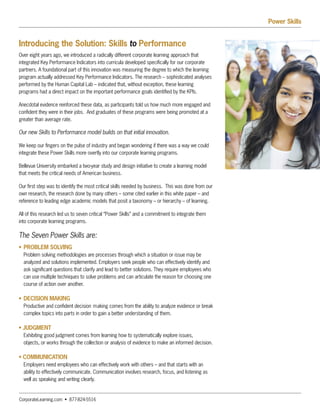 Skills Gap Solution - Bellevue University Power Skills | PDF
