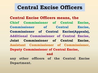 Powers of Central Excise Officers | PPTX