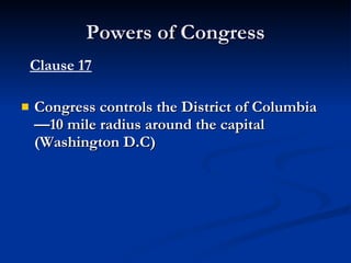 Powers Of Congress | PPT
