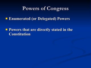 Powers Of Congress | PPT