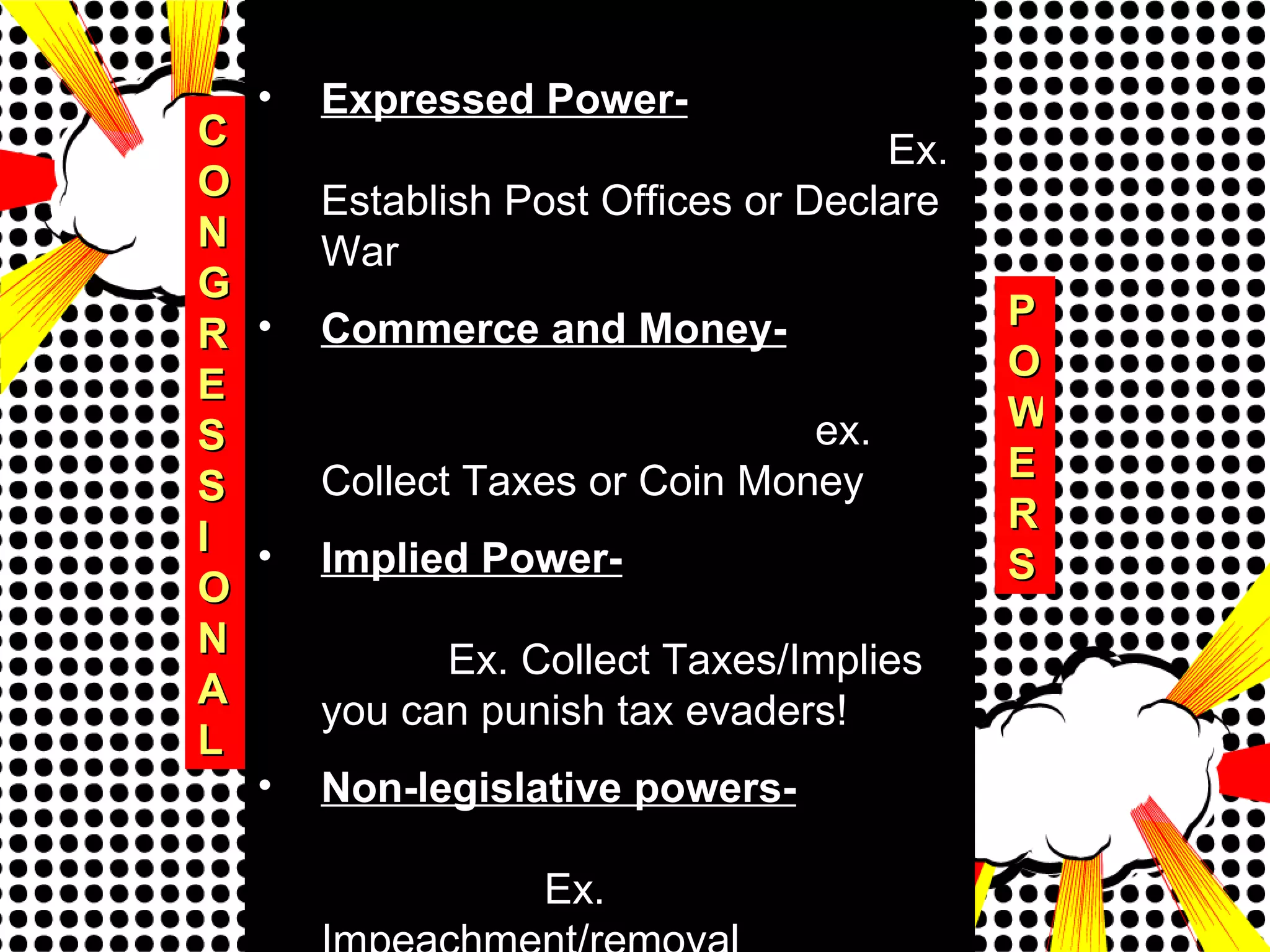 Powers of congress assignment | PPT