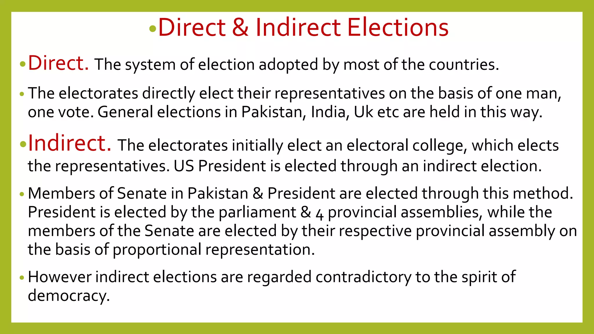 Elections and Powers of electorate | PPTX