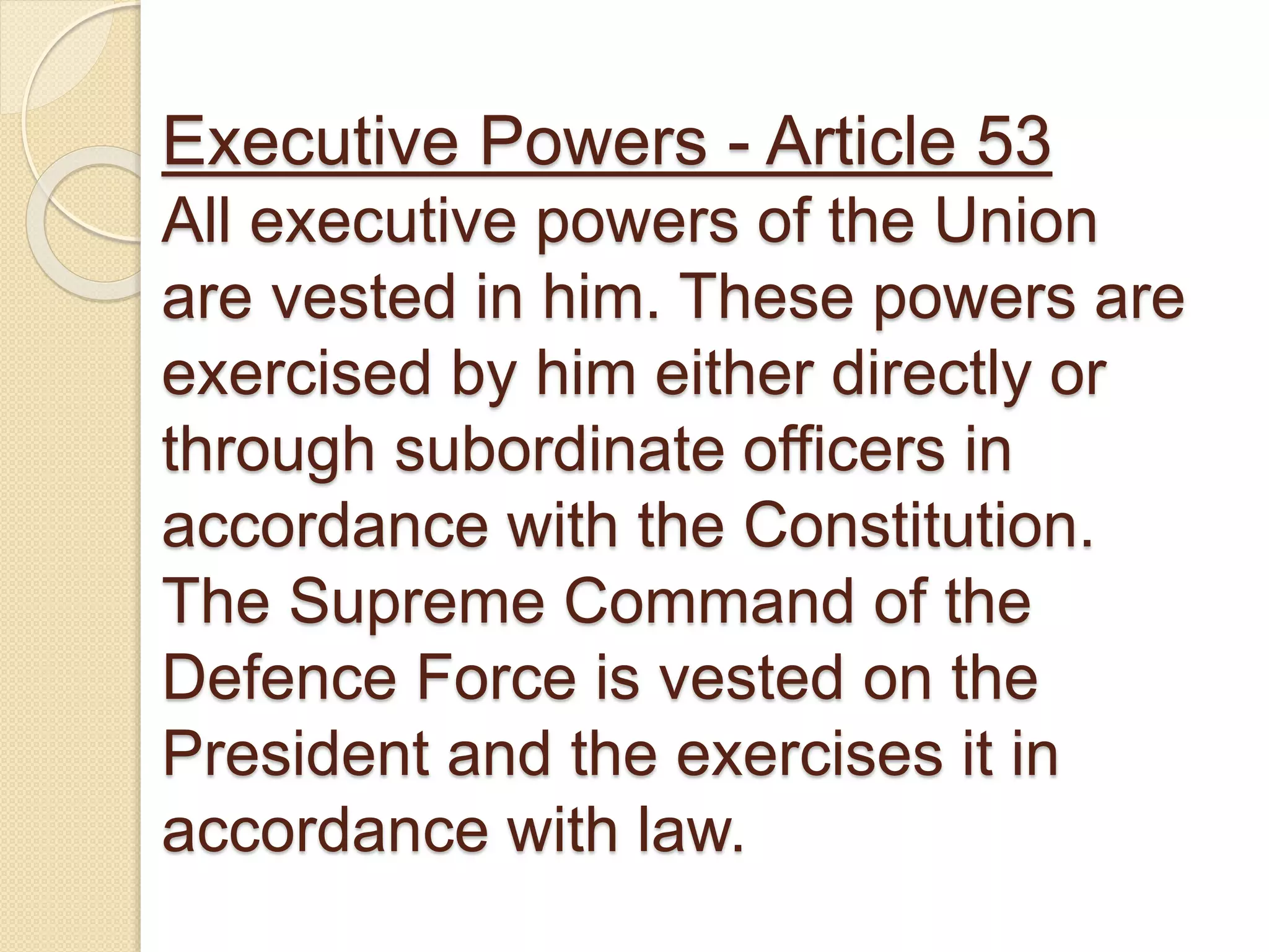 Powers of president | PPTX