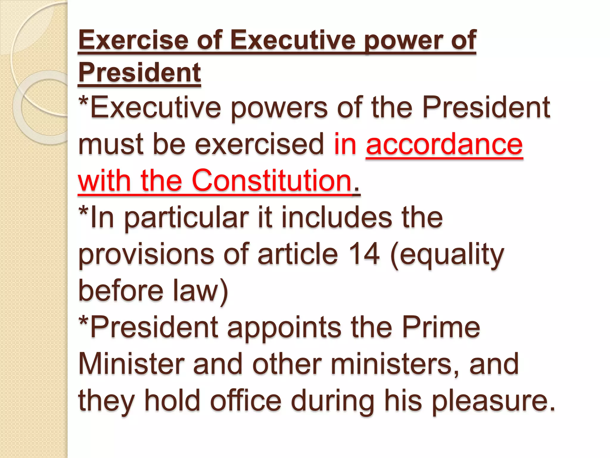 Powers of president | PPTX