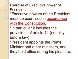 Powers of president | PPTX | Political Issues & policy | Politics