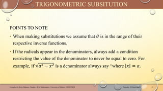 Integrals involving powers of tan and trig substitution.pptx