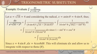 Integrals involving powers of tan and trig substitution.pptx