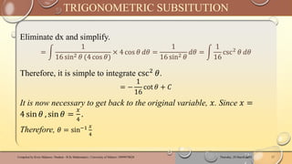 Integrals involving powers of tan and trig substitution.pptx
