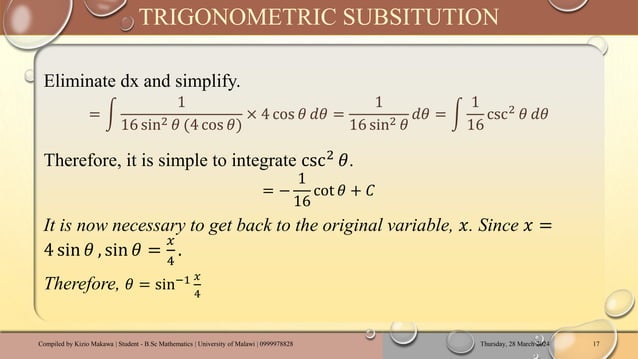 Integrals involving powers of tan and trig substitution.pptx