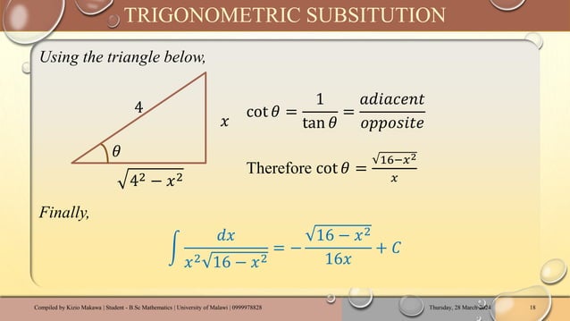 Integrals involving powers of tan and trig substitution.pptx
