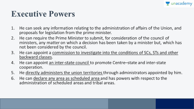 Powers and functions of President | PPT