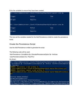 Power sploit persistence walkthrough | PDF
