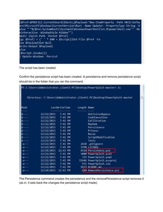 Power sploit persistence walkthrough | PDF