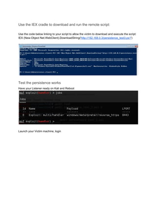 Power sploit persistence walkthrough | PDF