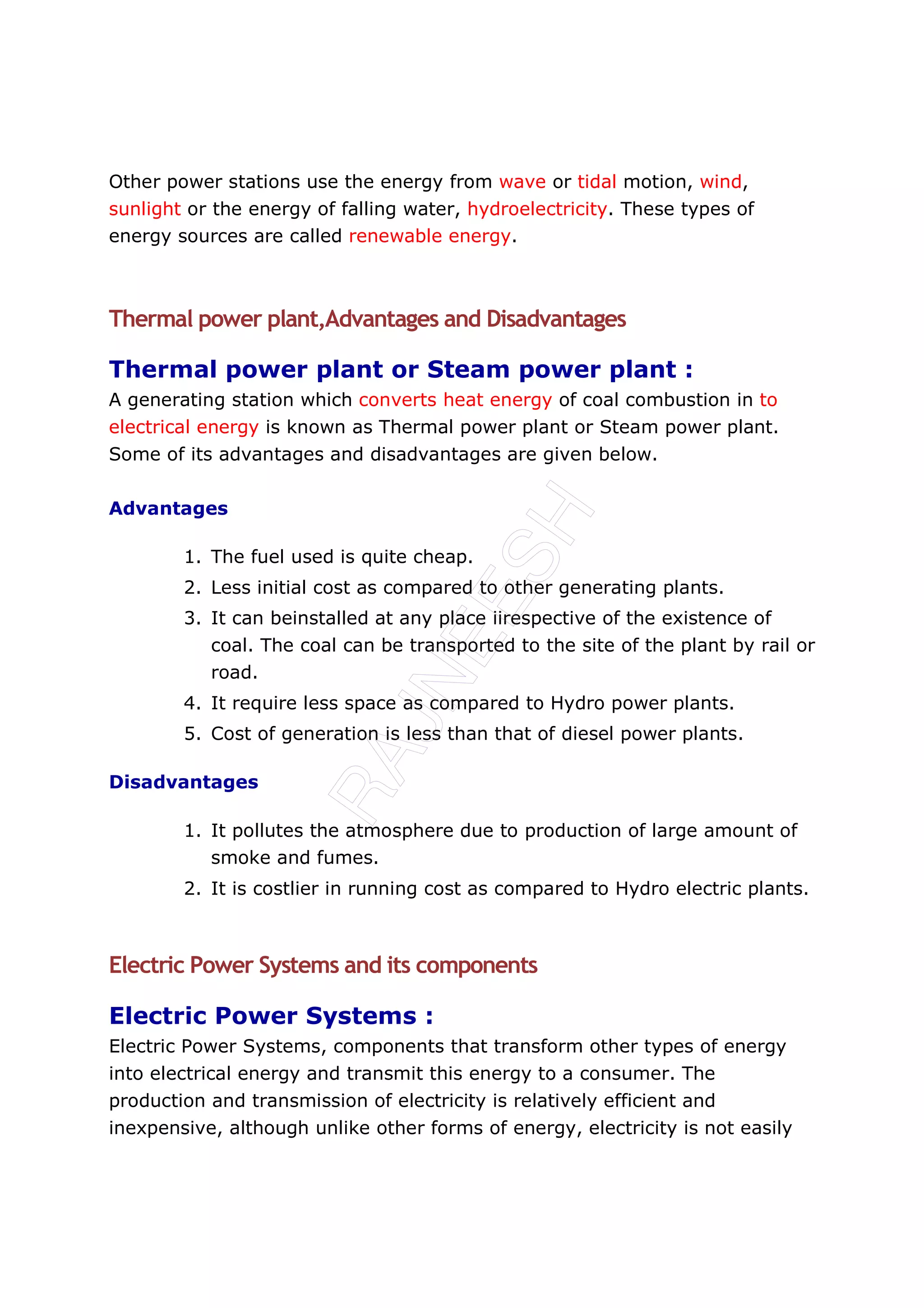 Power station or power plant and classification | PDF