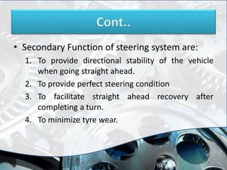 Mechanical Engineering Projects (power steering system ) | PPTX