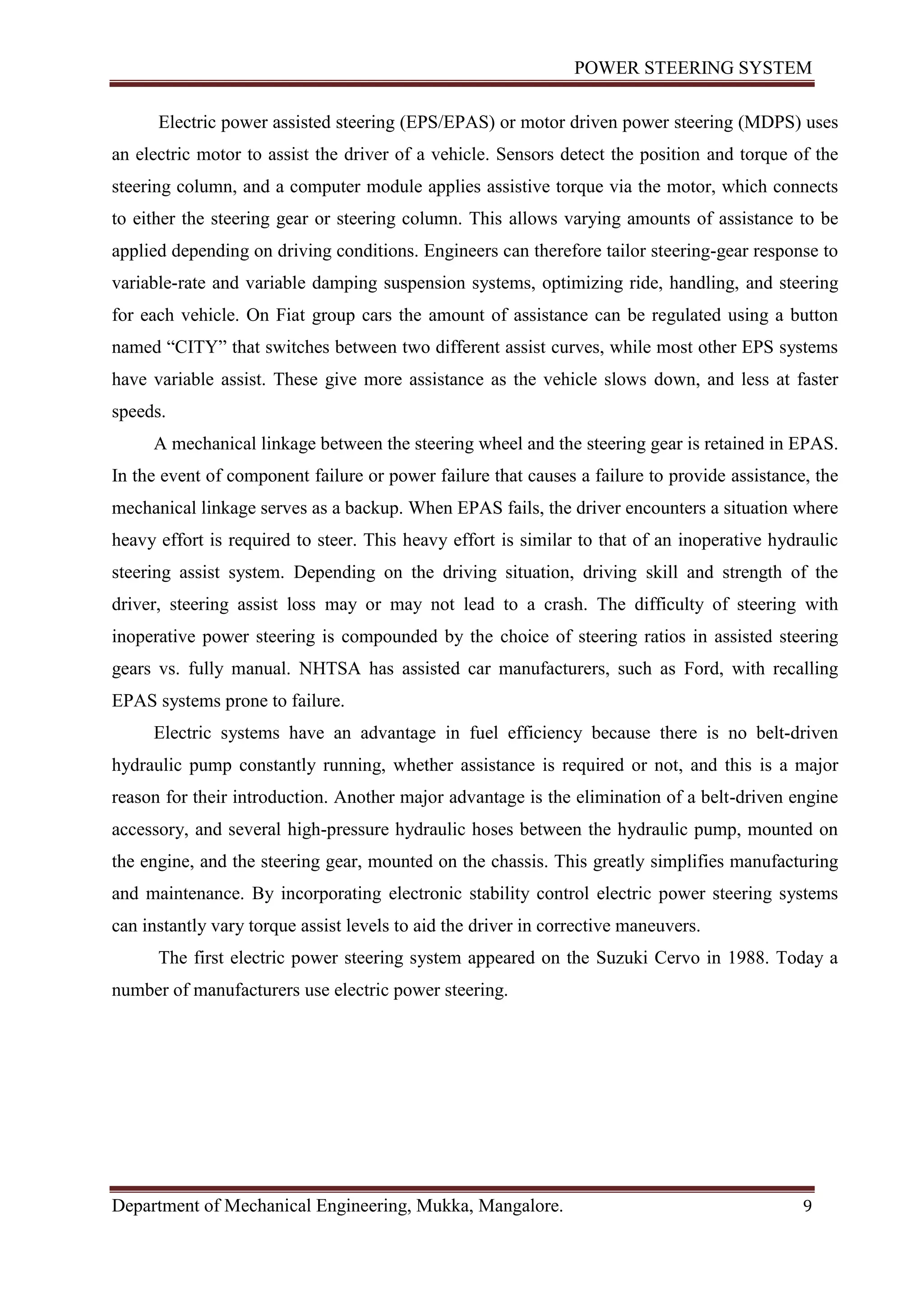 Power steering seminar report pdf download | PDF | Performance Cars ...