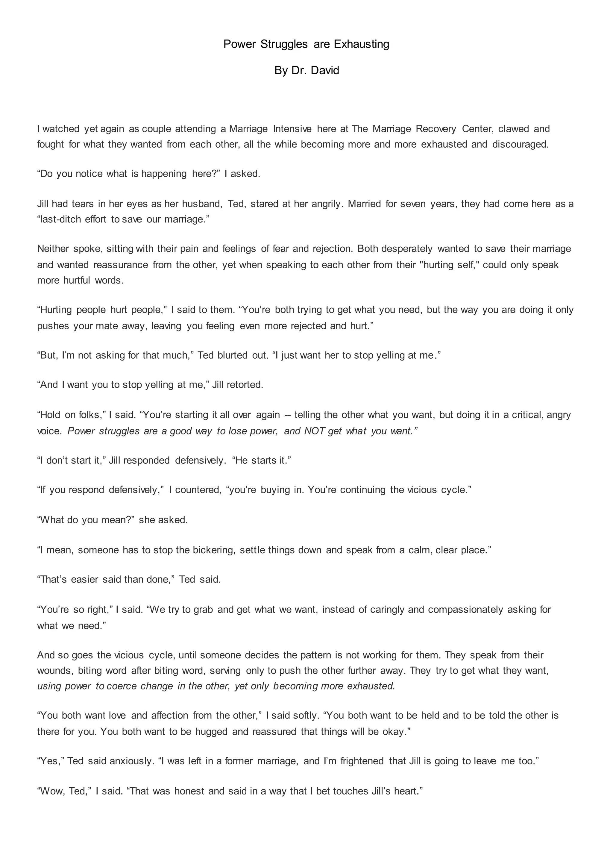 Power struggles are exhausting | DOCX