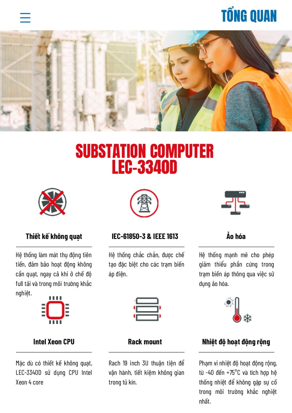 Máy tính công nghiệp cho trạm biến áp LEC-3340D | Power Substation Computer IEC-61850-3 & IEEE ...