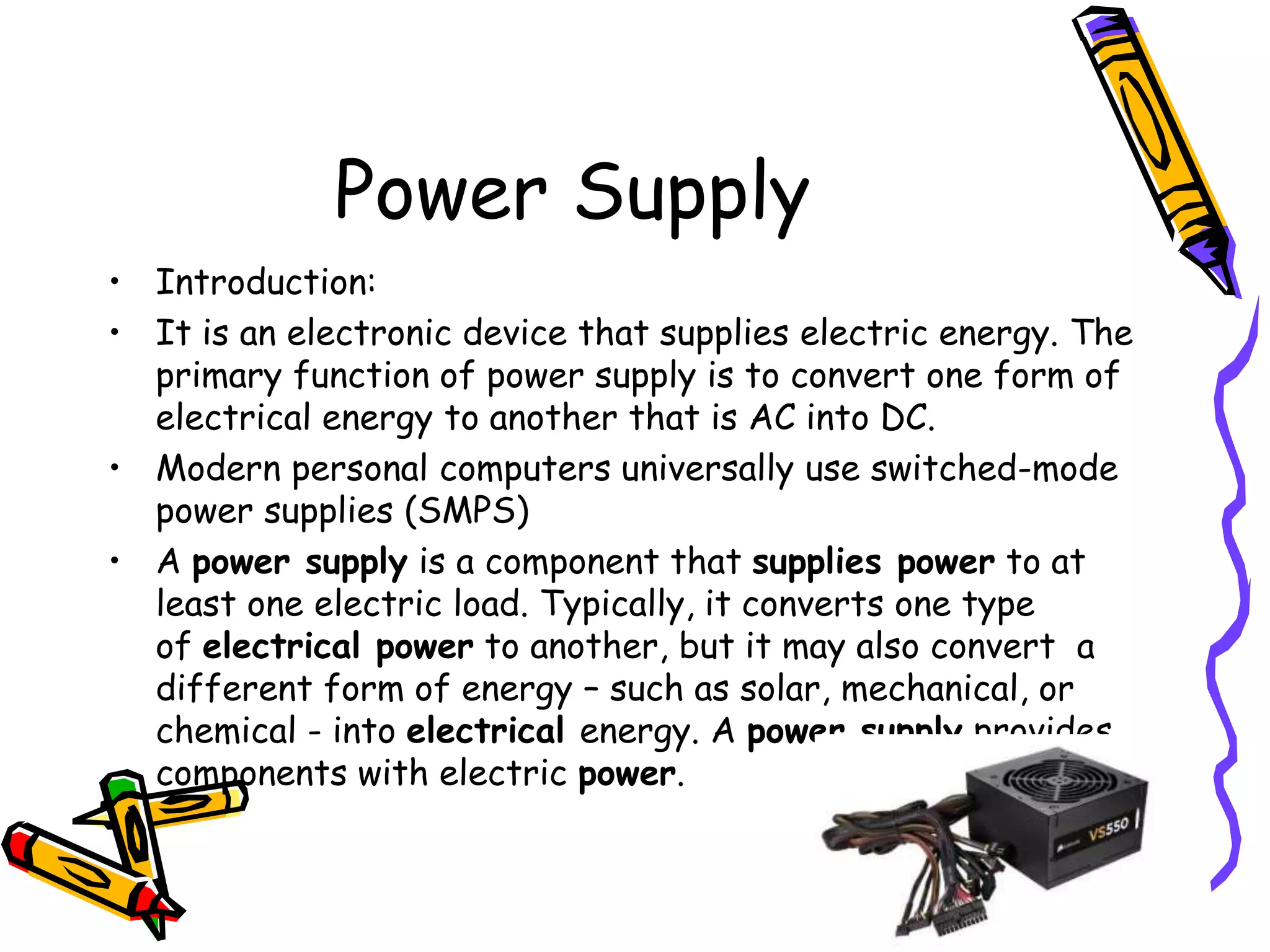 Power supply and connectors | PPT