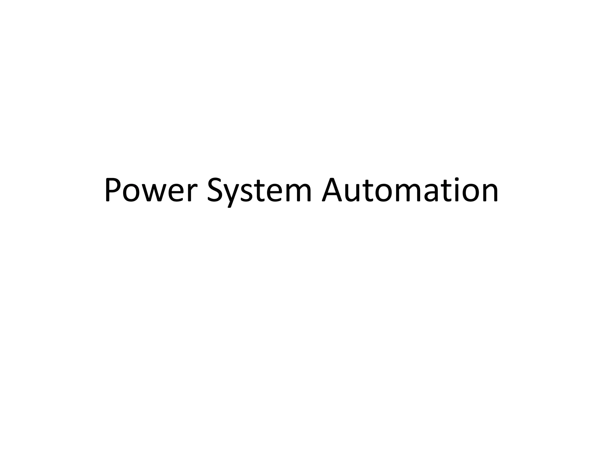 Power system automation | PPTX