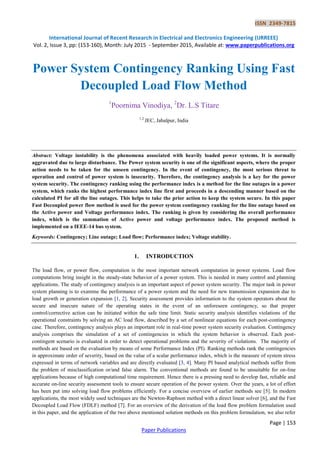 Power System Contingency Ranking Using Fast Decoupled Load Flow Method | PDF