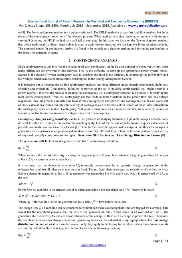 Power System Contingency Ranking Using Fast Decoupled Load Flow Method Pdf