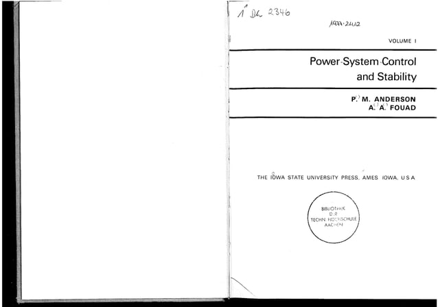Power system control and stability vol 1 Anderson | PDF