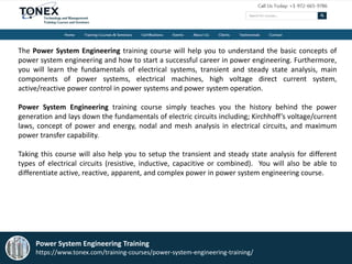 Power System Engineering Training | PPTX | Civil Engineering Industry | Industries