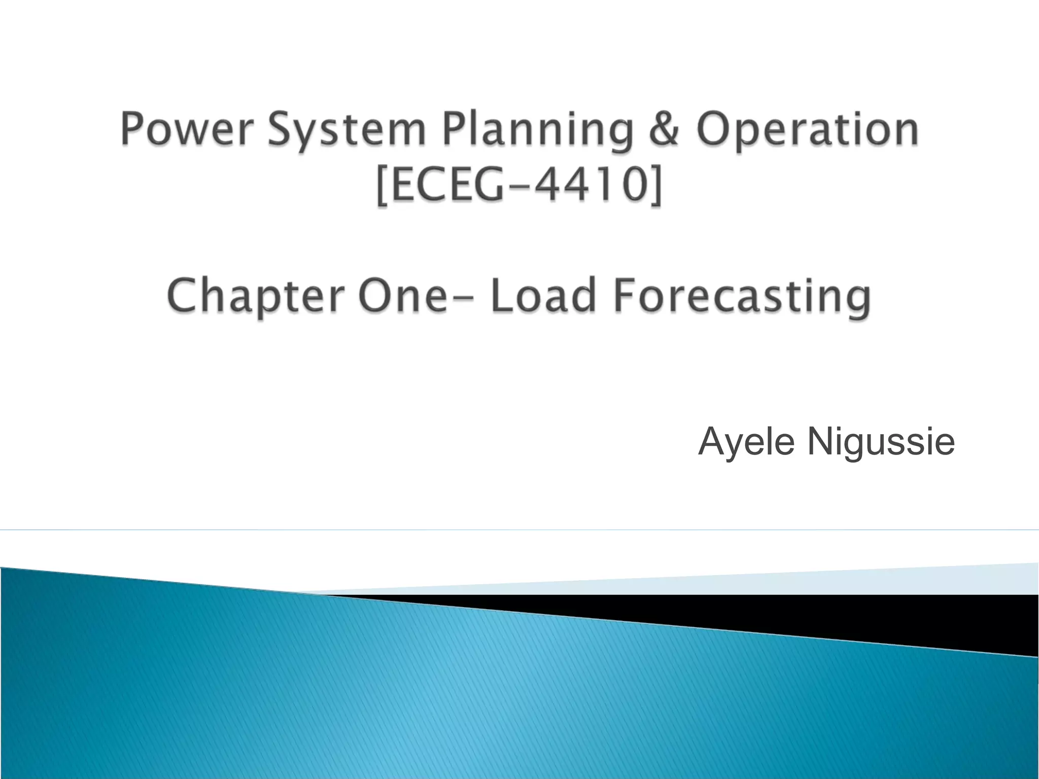 Power system planning & operation [eceg 4410] | PPT