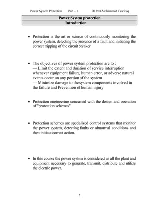 Power system protection_lecture_notes | PDF